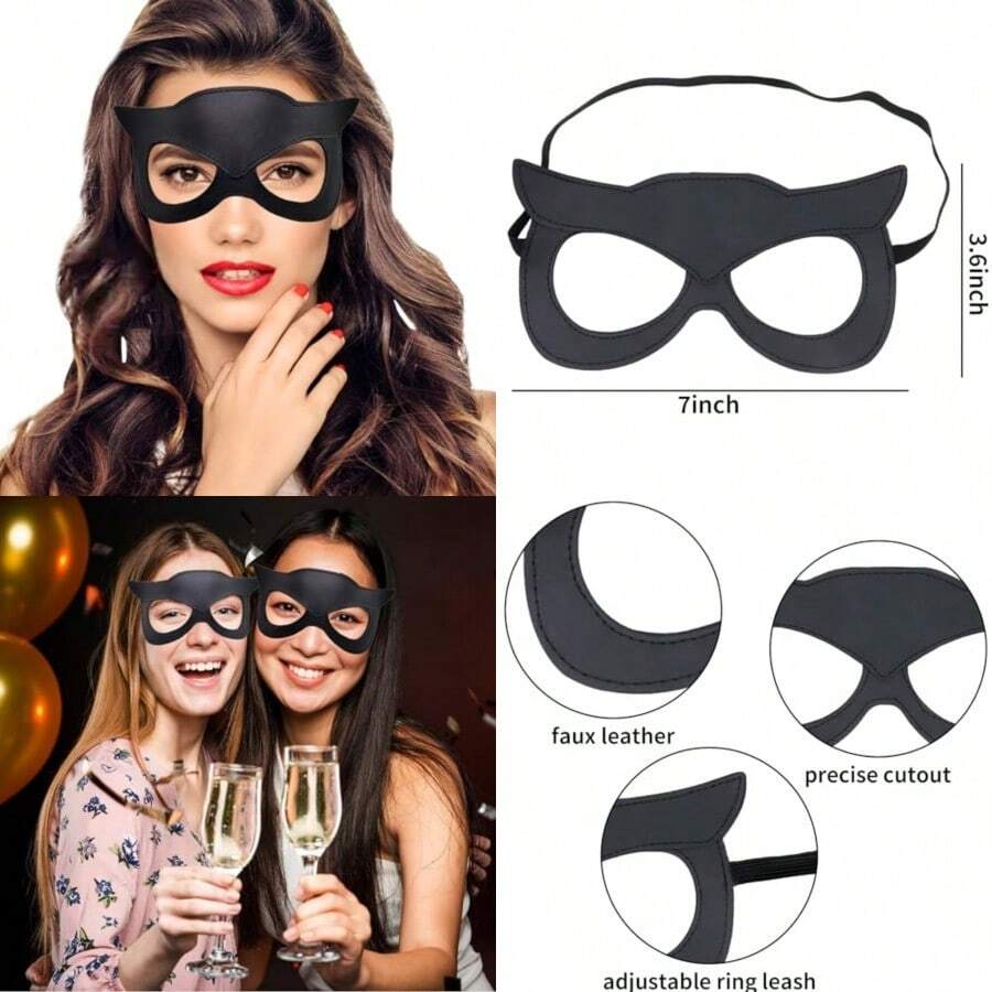 Cat Woman Mask For Cosplay Halloween Costume Accessory Black Owl And ...