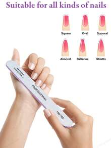 100/180 Grit Double-Sided Reusable Nail File Board, Professional Nail ...