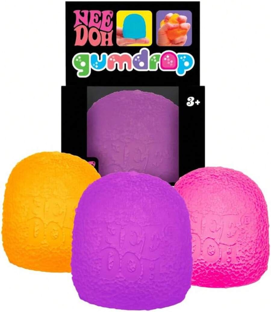 Schylling NeeDoh Gumdrop Textured Sensory Fidget Toy Colors May Vary (3 ...