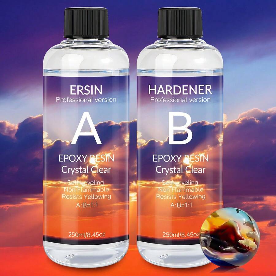 250ml A + 250ml B High Transparency Epoxy Resin Glue, Quick Drying, Low Odor, Non-Shrinking, UV ...