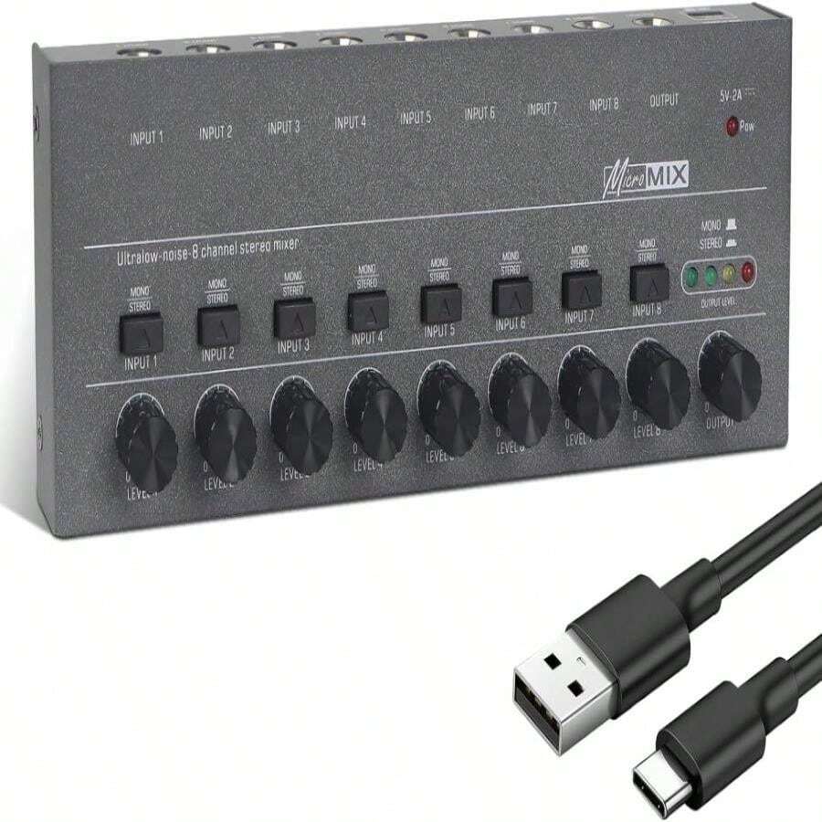 Horse Audio Mixer Line Mixer, 4-Channel Stereo Line Mixer For Sub ...