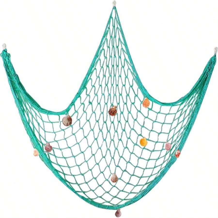 Natural Fishing Net Decor With Shells 79 Inch Beach Theme Decor For ...