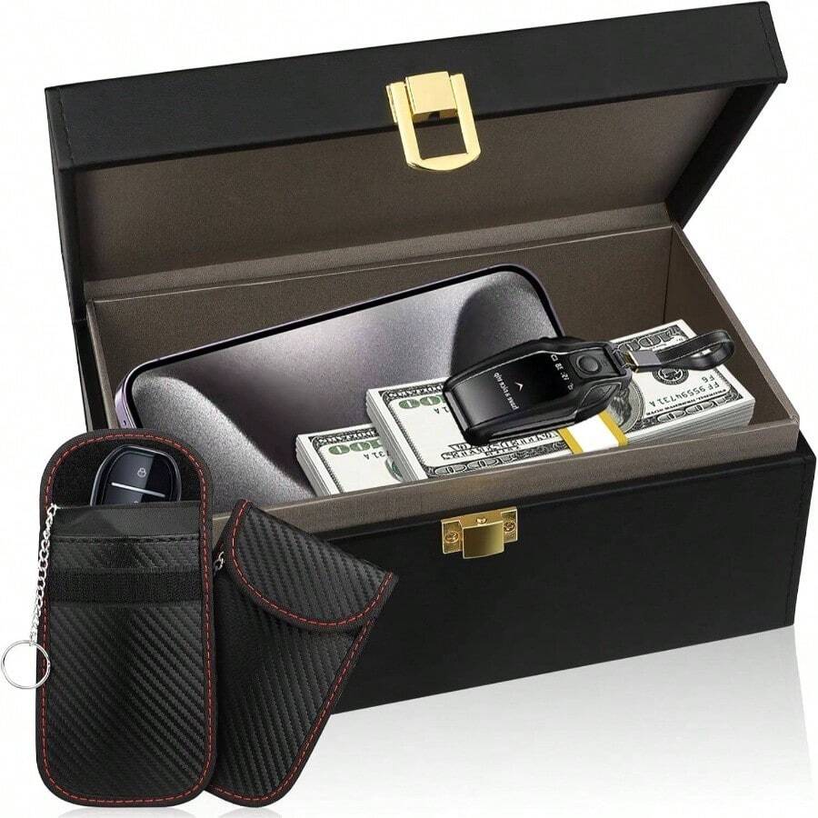 Large Faraday Box, Plus 2 Pack Faraday Pouch 10 - 15 Car Keys Capacity ...