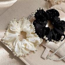 1pc Starry Pearl Hair Scrunchie, Elegant Ponytail Holder, 2025 New ...