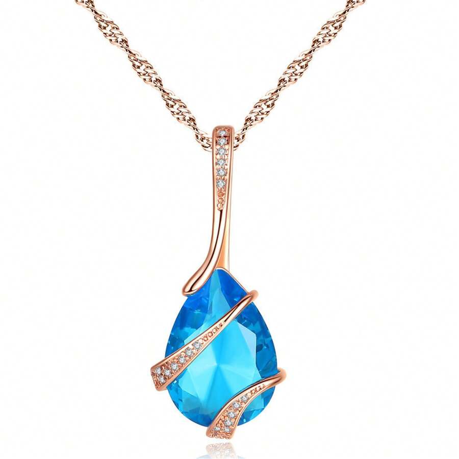 High-End Sea Blue Water Drop Natural Topaz Vintage Sparkling Crystal ...