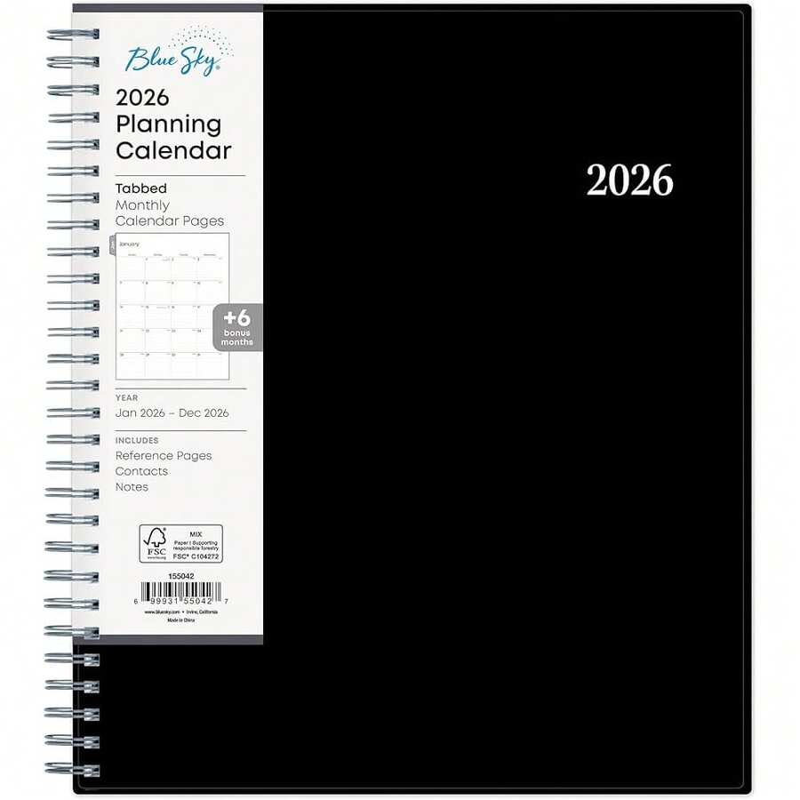 2025 NEW 2026 Monthly Planner Calendar, January 2026 - December 2026, 8 ...