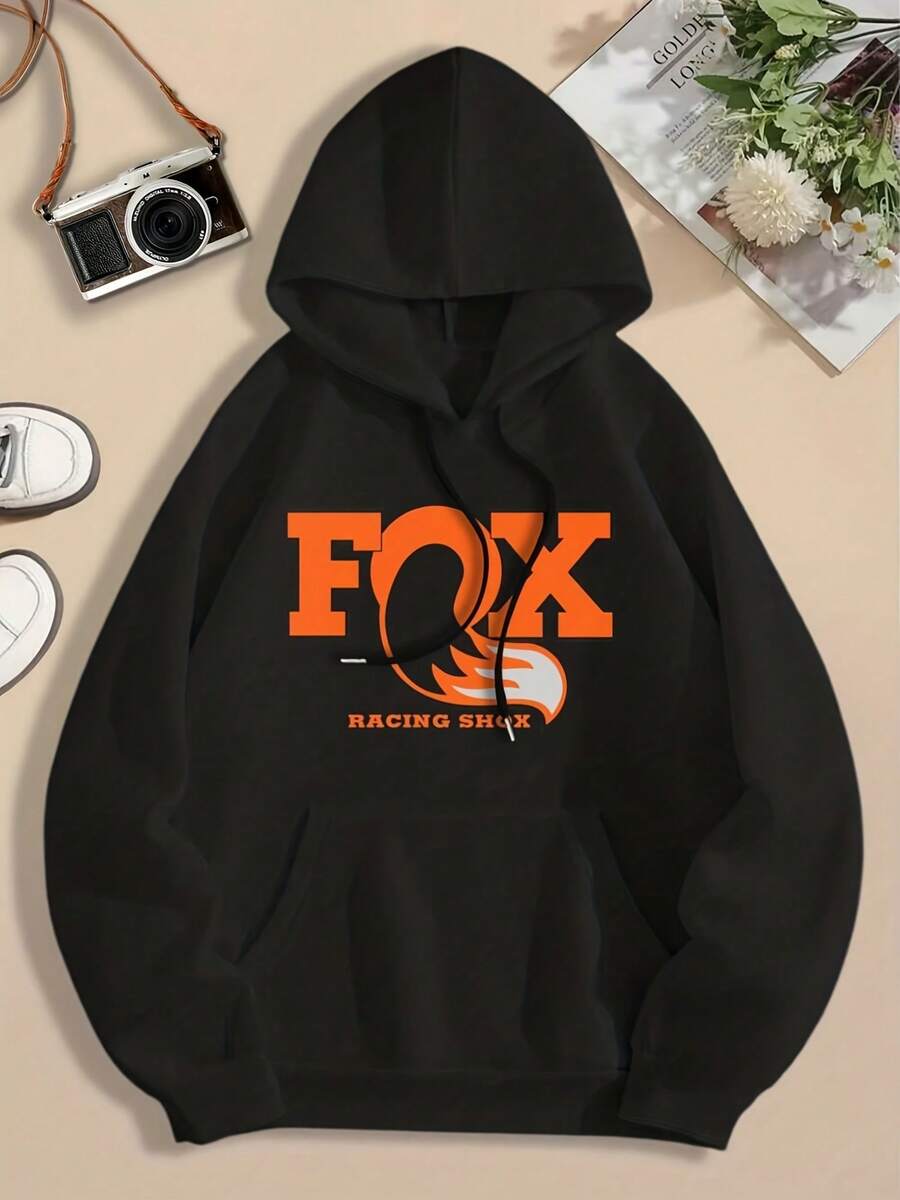 Fox Racing Shox Orange Big Size Women Hoodie Ladies Hoodies Motocross BMX Bike | SHEIN Nederland