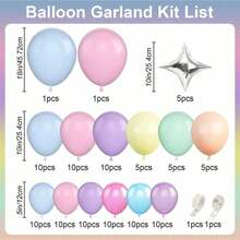 Pastel Color Balloon Arch Garland Kit, Pastel Pink Purple Blue Yellow ...