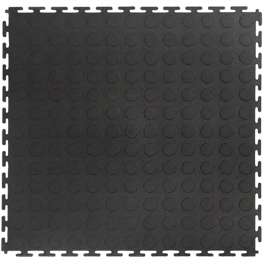 Garage Floor 18 X 18 Inch Square Rubber Raised Coin Interlocking Floor ...