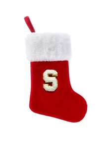 1pc, Knitted Letter Socks, Home Tree Ornaments, Decoration, Red Socks ...