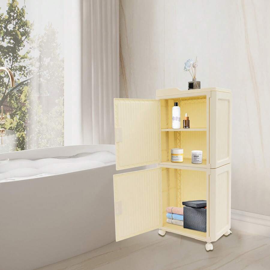 CNCEST Narrow Slim Storage Cabinet, 4-Tier Slim Storage Cabinet, 32.68 ...