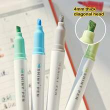 Glitter Highlighter Markers Set - Shiny Metallic Brush Tips, 4mm ...