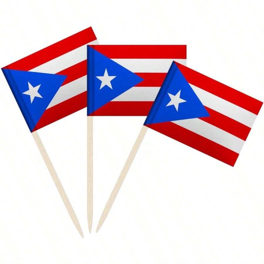 100 Pack Puerto Rico Flag Puerto Rican Toothpick Flags Cocktail Picks ...