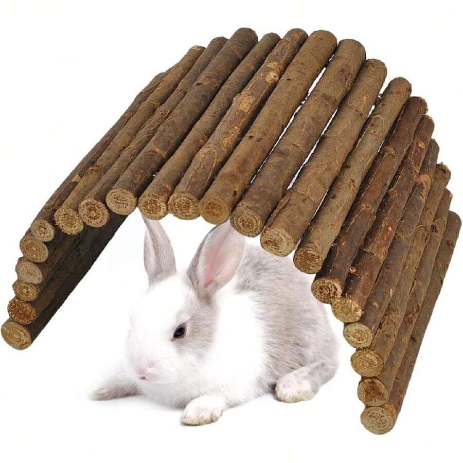 Large Wooden Rabbit Bridge Ladder,19.68 X 11.81 Inches Flexible Bunny ...
