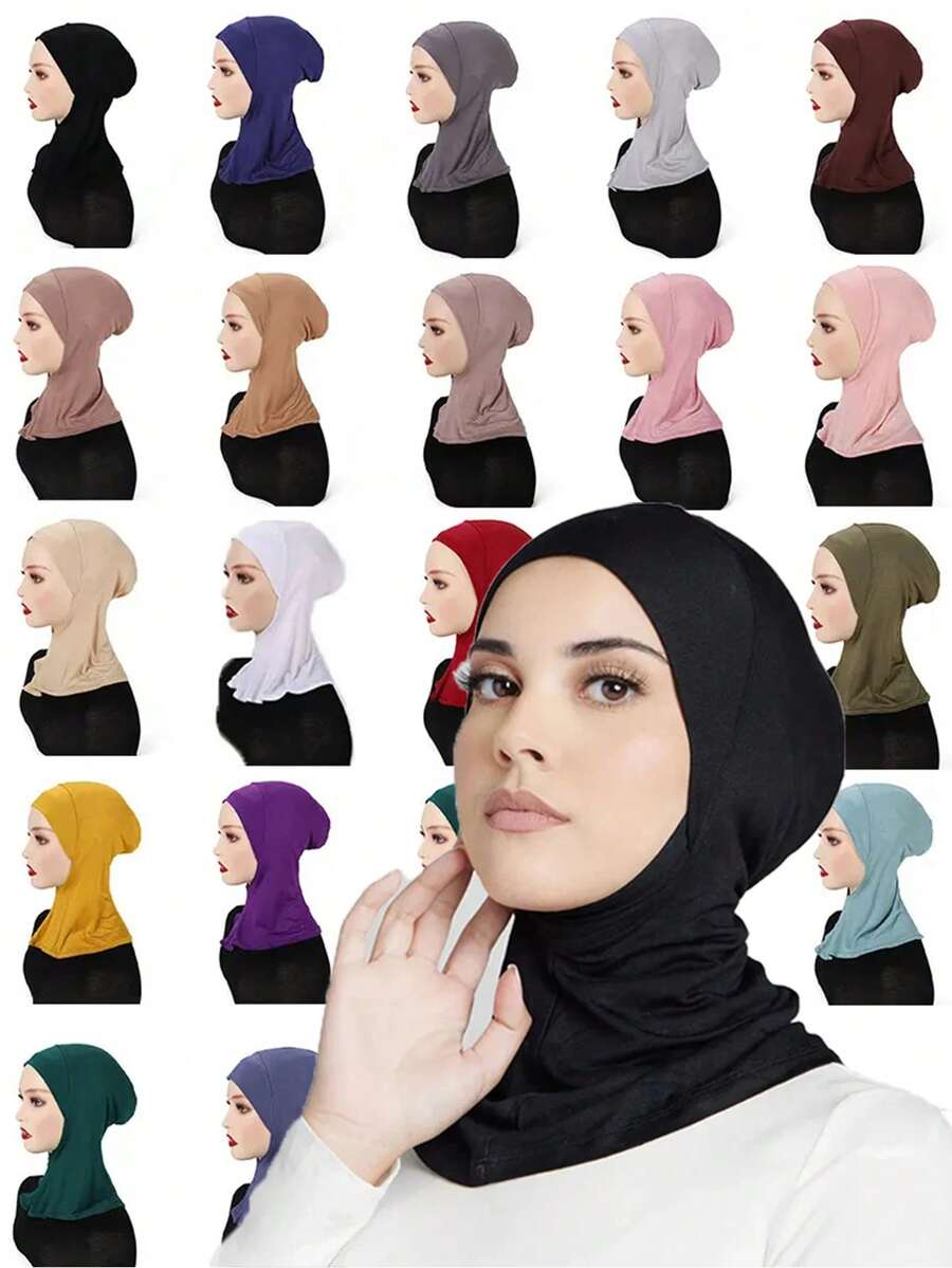 1pc Jersey Solid Color Malaysia Undercap Underscarf Muslim Women Over Neck Inner Plain Hijab ...