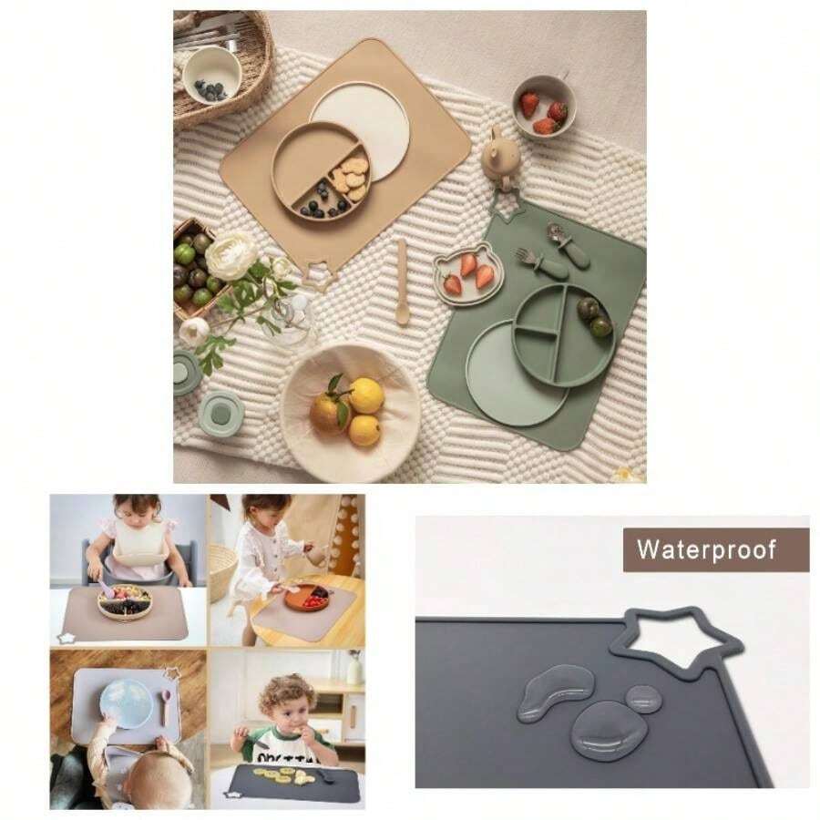 Silicone Placemats, Stain - Proof Non - Slip Food Mats Eating Table ...