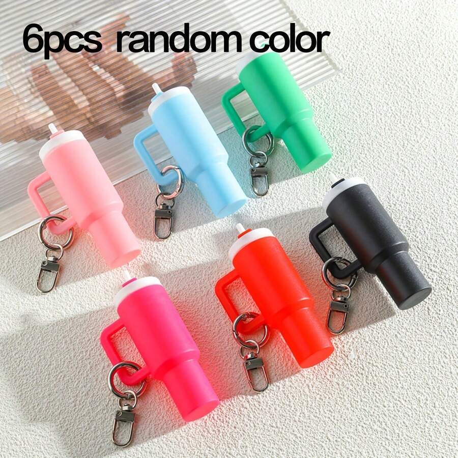 Mini Water Bottle Keychain Set With Detachable Lipstick Holder - 3/6pcs ...
