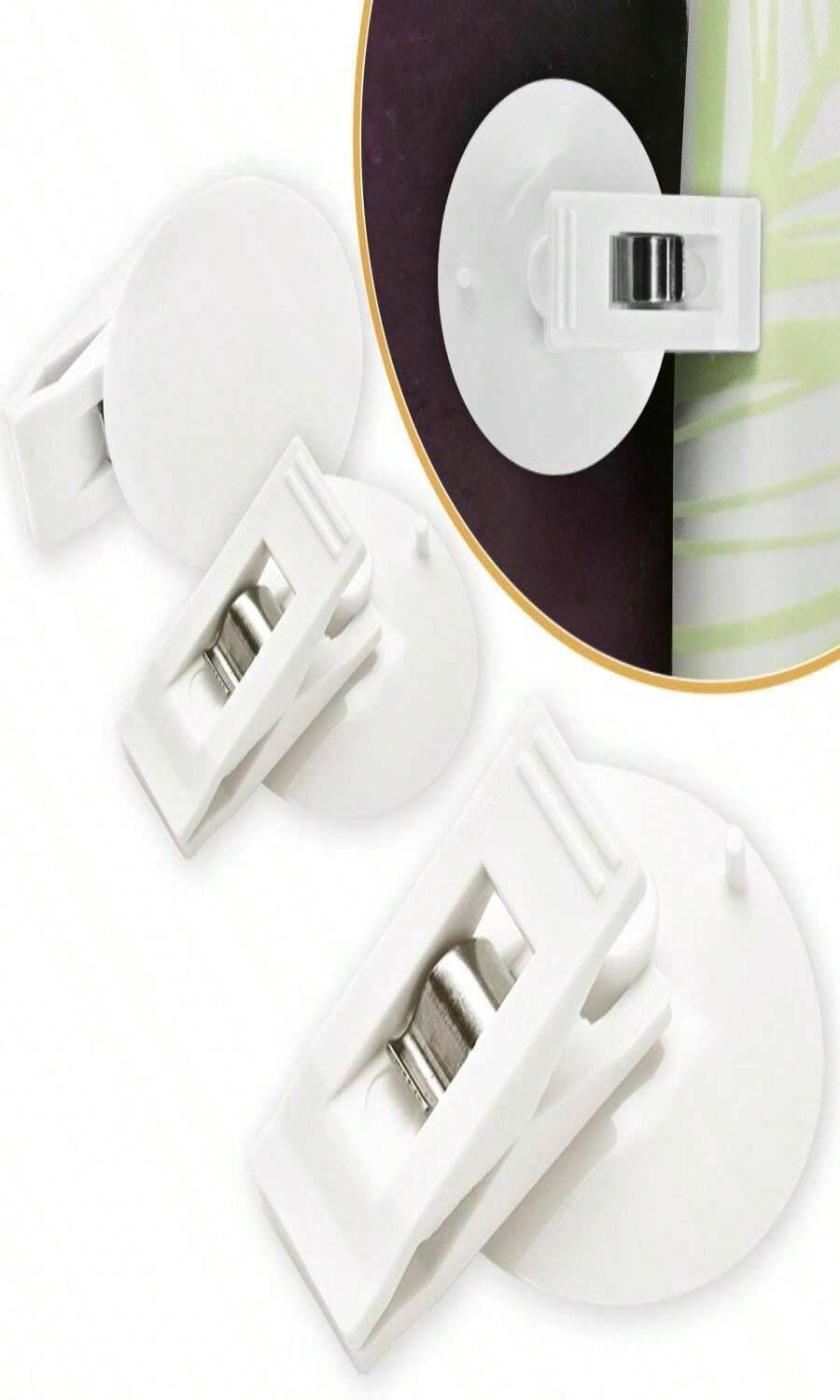 3 Packs Shower Curtain Clips With Suction Cup To Prevent Water ...