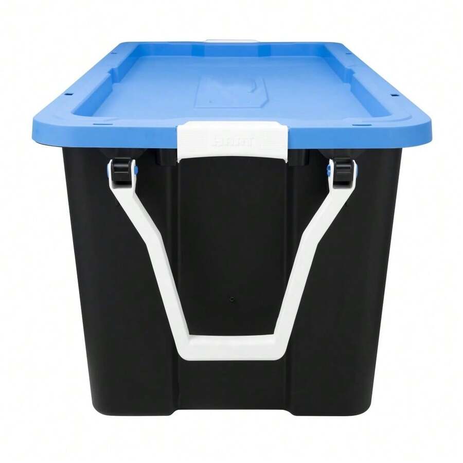 Locking Plastic Storage Box, Black Base, Blue Lid | SHEIN USA