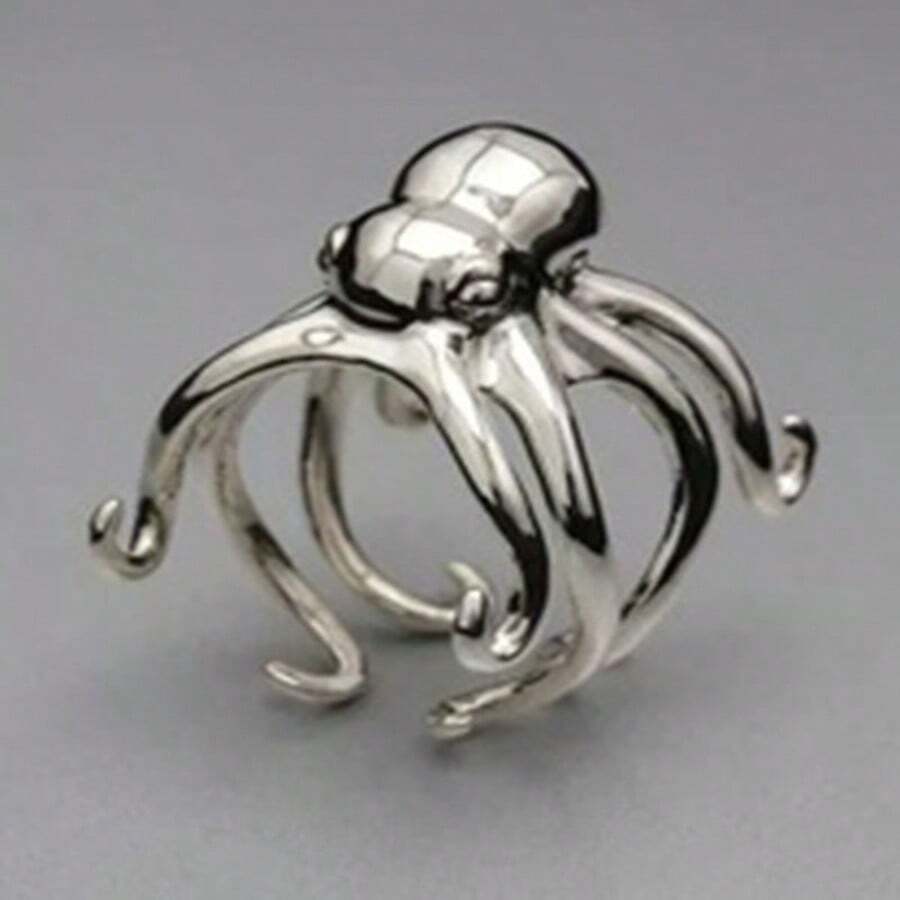 1pc Elegant Octopus Shaped Cocktail Ring, Unique Fashion Jewelry For ...