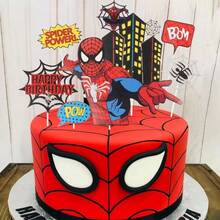 1Set Spider-Man Cake Toppers Superhero Birthday Cake Decorations Boys ...
