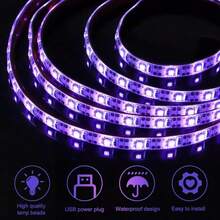 Black Light Led Strip 2M 2835 120LED UV LED Bar Power Supply Via USB ...