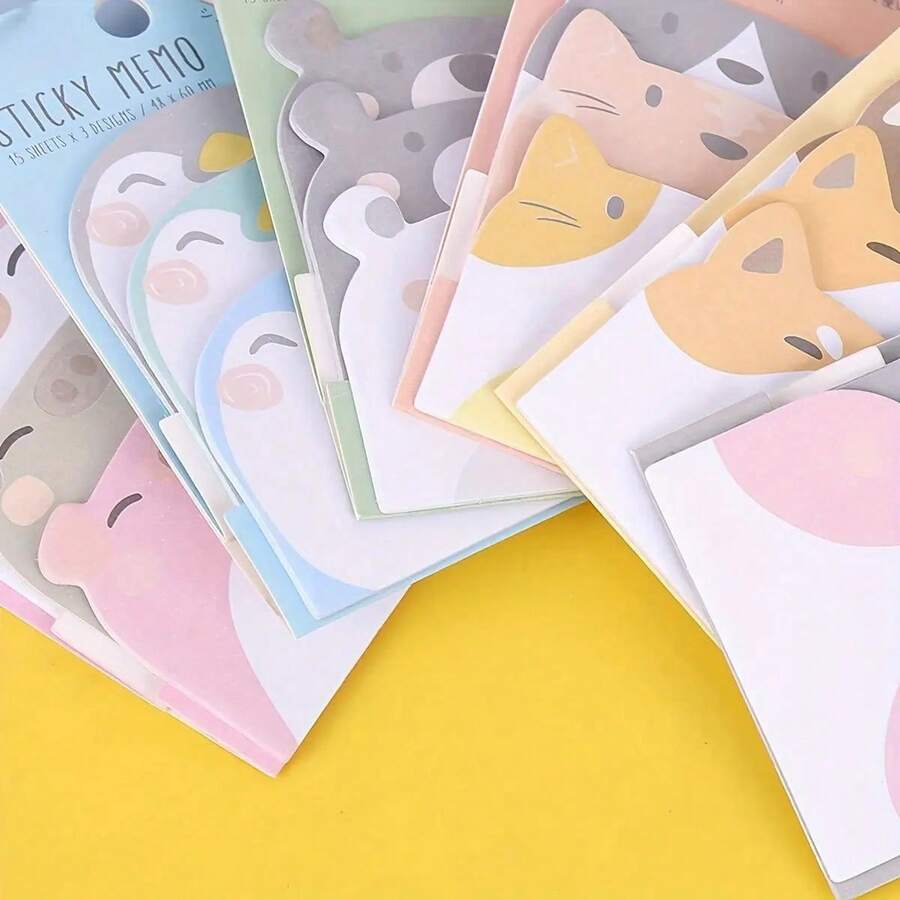A Pack Of Creative Sticky Notes Cute Animal Shape Sticky Notes Cartoon ...