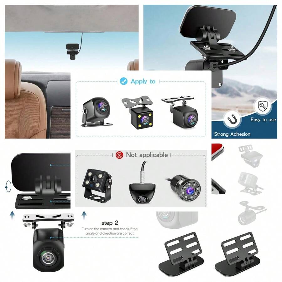 8/4/2Pcs Universal Rear Camera Mounting Bracket Cam Mirror Cam Backup ...