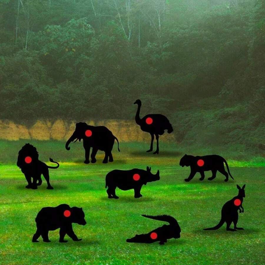 8 Pcs Animal Waterproof Shooting Targets, 12 * 16in Different Black ...