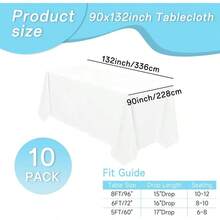10 Pack White Tablecloths Round Tables 120 Inch Tablecloth Round Table ...