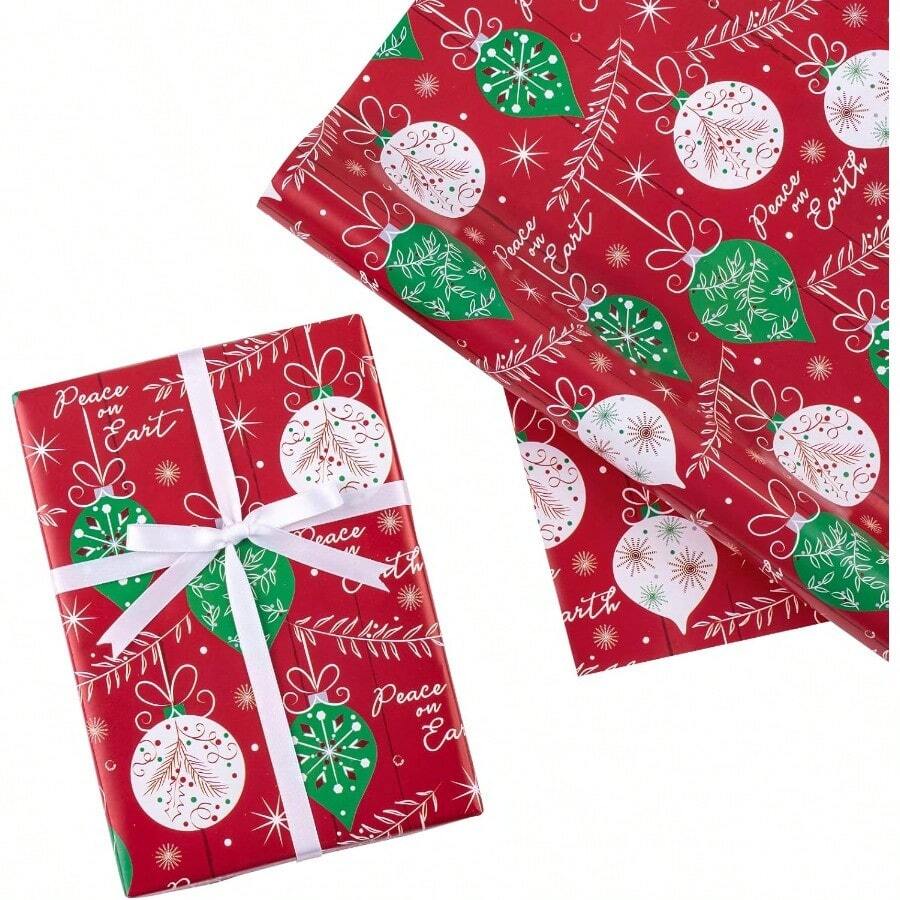Red Mini Roll Gift Wrapping Paper Roll 17 Inch X 16.4 Feet Per Roll ...