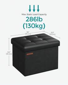 SONGMICS Small Folding Storage Ottoman, Foot Rest Stool, Cube Footrest ...