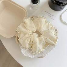 1pc Starry Pearl Hair Scrunchie, Elegant Ponytail Holder, 2025 New ...