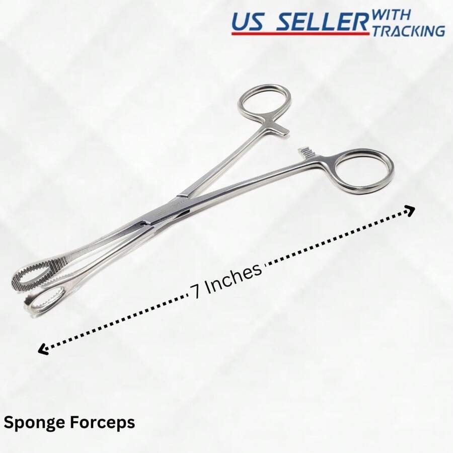 Sponge Forceps 7" Straight Gynecology Surgical Body Piercing Surgical ...