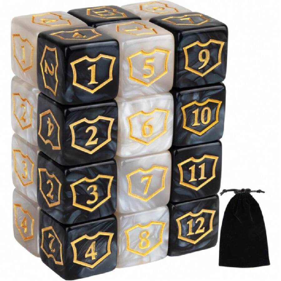 24 Pieces MTG Dice Counters Shield D6 Dice Set Loyalty Life Counter ...