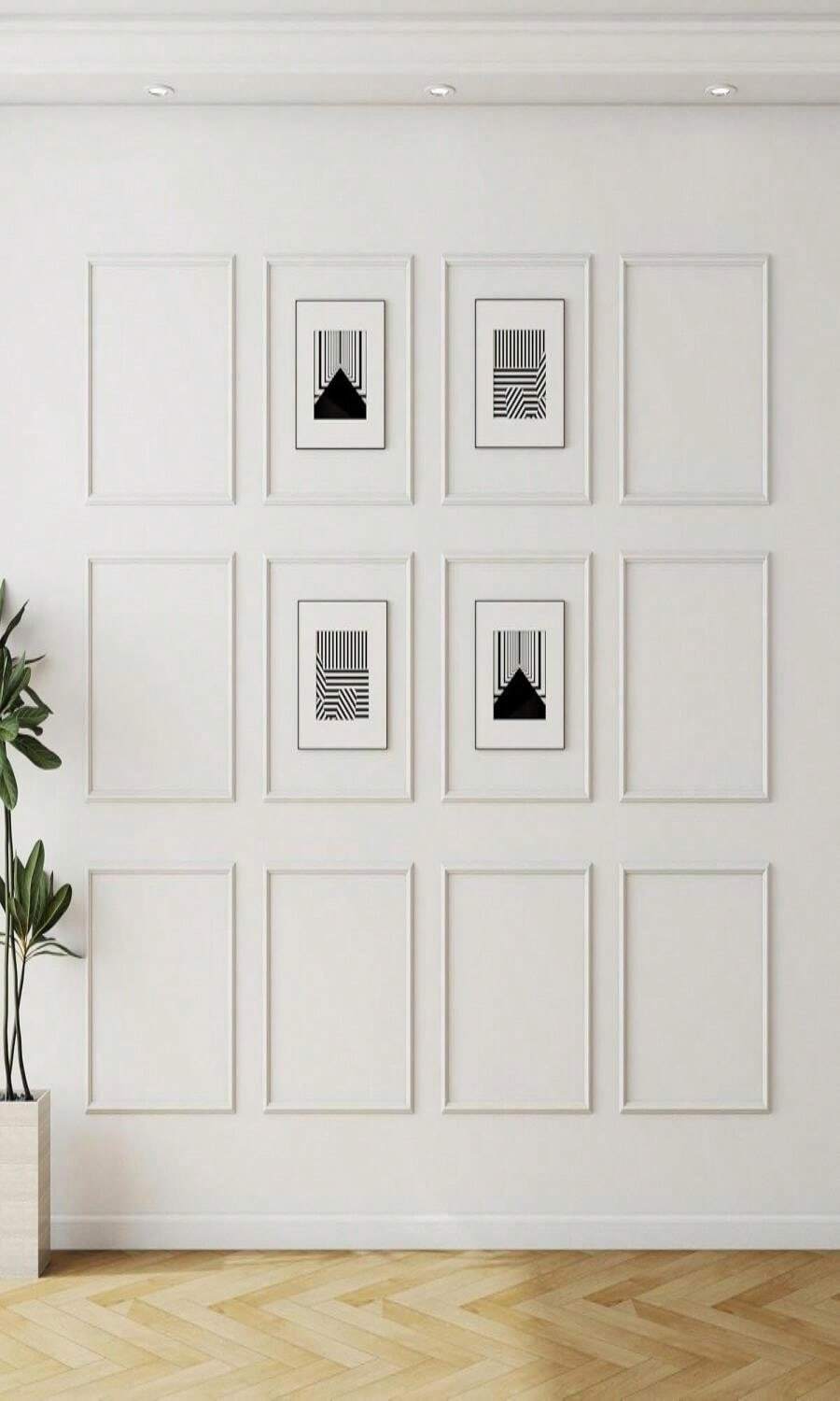 Colingmill 3 Set Accent Wall Molding Kit Premade Wainscoting Panels ...