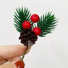 Christmas Decoration Pine Branch, Pine Needle, Realistic Pine Cone, Red ...