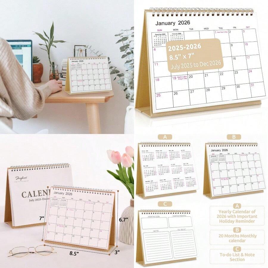 Small Desk Calendar 20252026 Jul. 2025 To Dec. 2026 18 Months Small ...