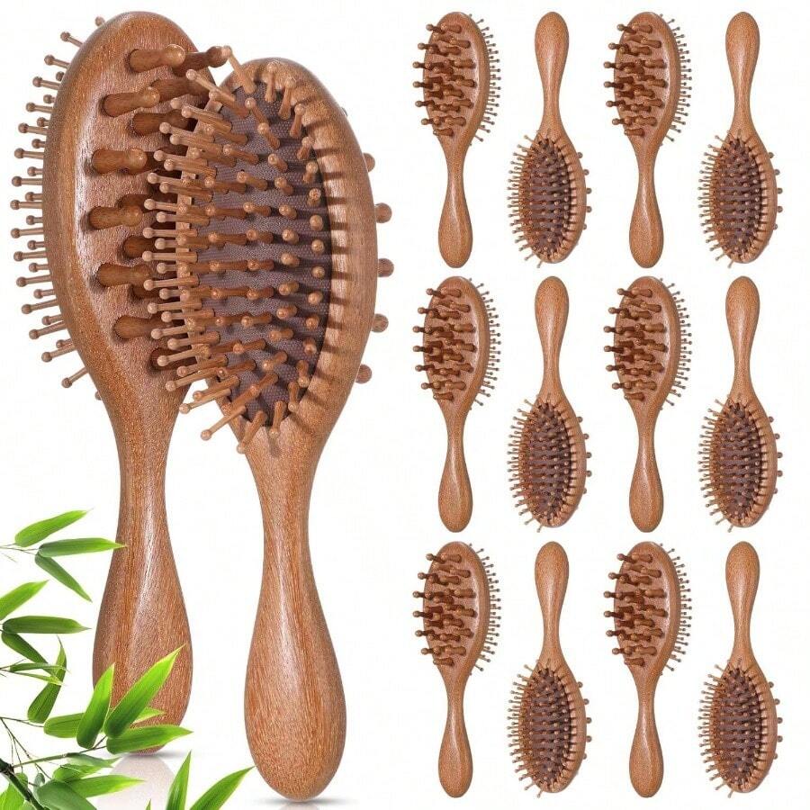 12 Pack Loc Brush Cushion Massage Comb Double - Sided Sandalwood Scalp ...
