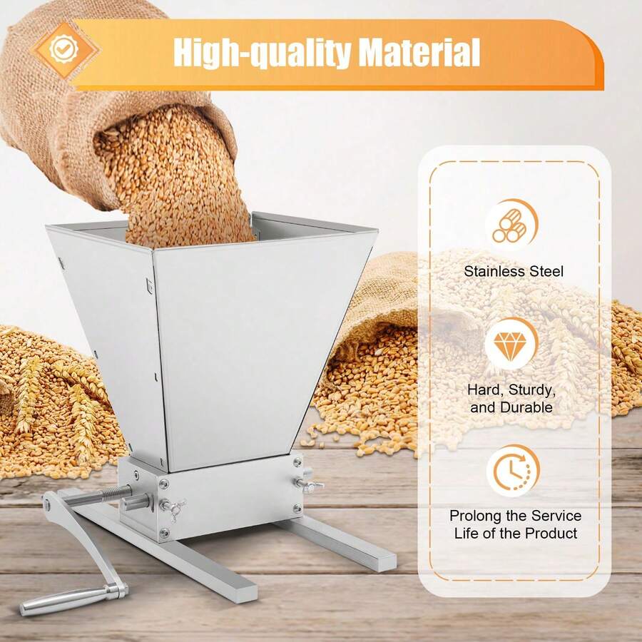 Manual & Drill-Powered Grain Mill Grinder – 4-Roller Barley & Wheat ...