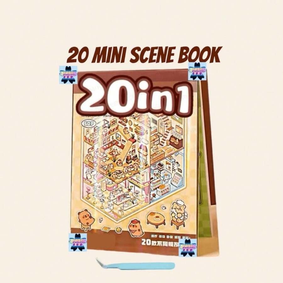 20 Mini-Designed 3D Isometric Kawaii Landscaping Scene Sticker Book ...