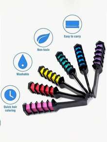 10/6 Colors Hair Chalk Set,Temporary Hair Dye Tools,Hair Chalk Combs ...