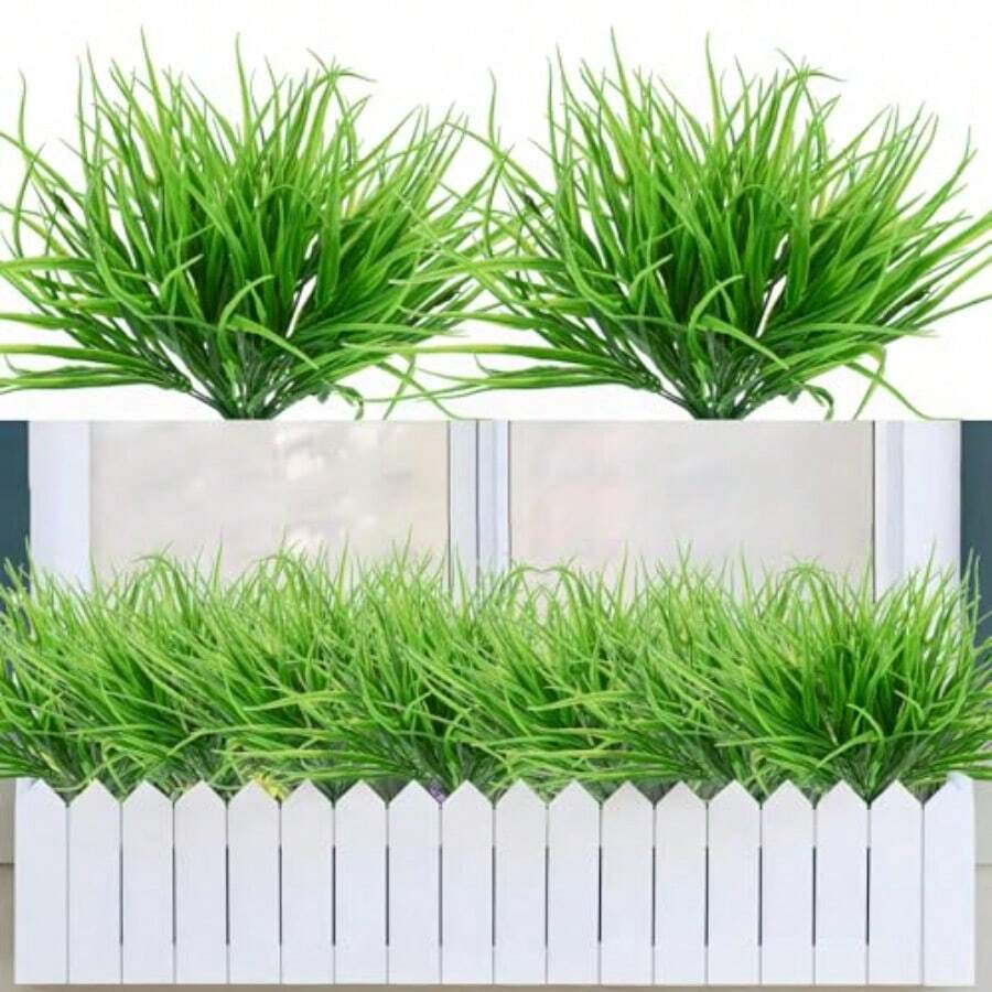 12 Bundles Artificial Wheat Grass Artificial Outdoor Plants UV ...