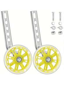 2 Pack Cycling Training Wheels Mute Flash Bike Stabilisers Support Wheels For 12 14 16 18 20 ...