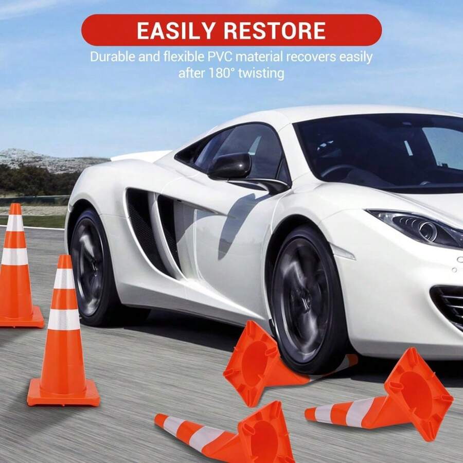 WARMTOBABY 12 Pcs Traffic Cones, 18 Inch Safety Road Parking Cones ...