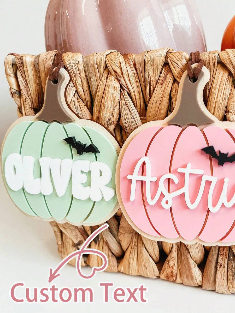 Boo Basket Tag, Halloween Basket Tag, Acrylic 3D Pumpkin Tag ...