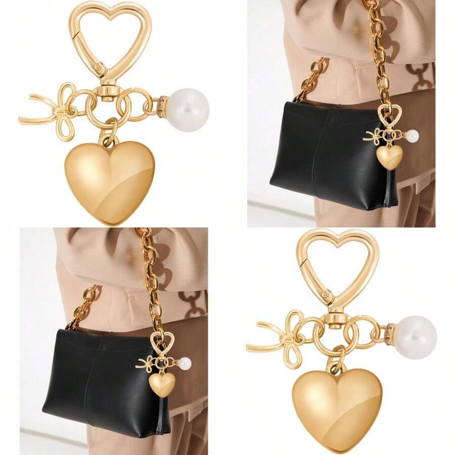 YYC Bow Keychain Bow Bag Charm With Heart Star Charm For Women Coquette ...