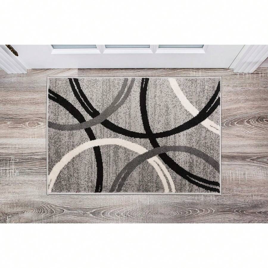 Modern Wavy Circles Design Area Rug 2' X 3' Gray | SHEIN USA
