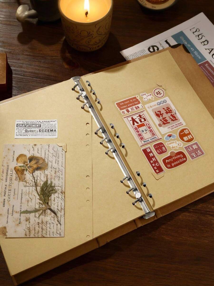 Kraft Silver Ring Binder - Refillable Blank Loose-Leaf Notebook ...