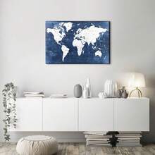 1PC World Map Canvas Wall Art Office Wall Decor Modern Vintage Maps ...